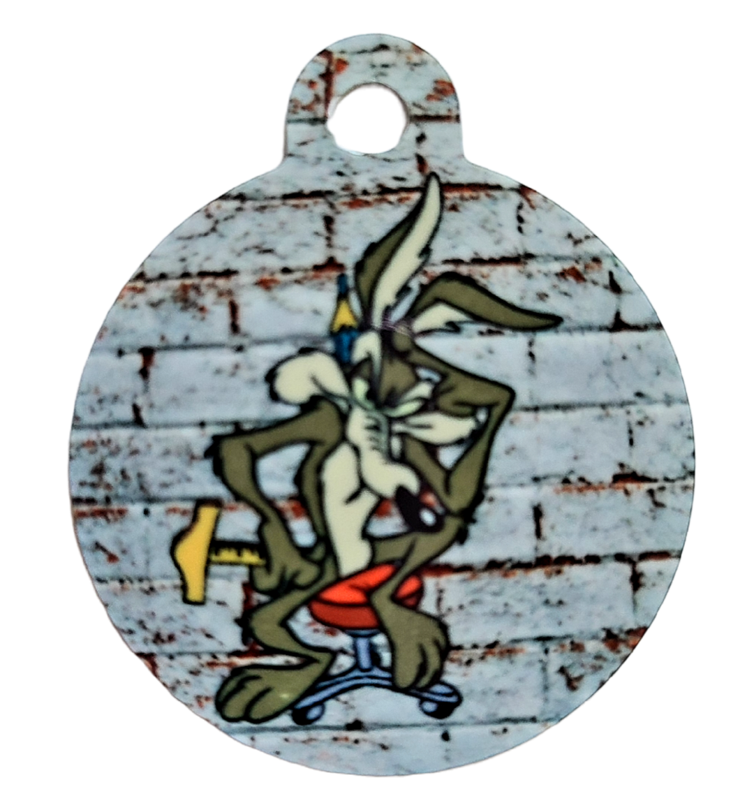Wile E. Coyote Round Pet ID Tag | Olympian Pet Boutique